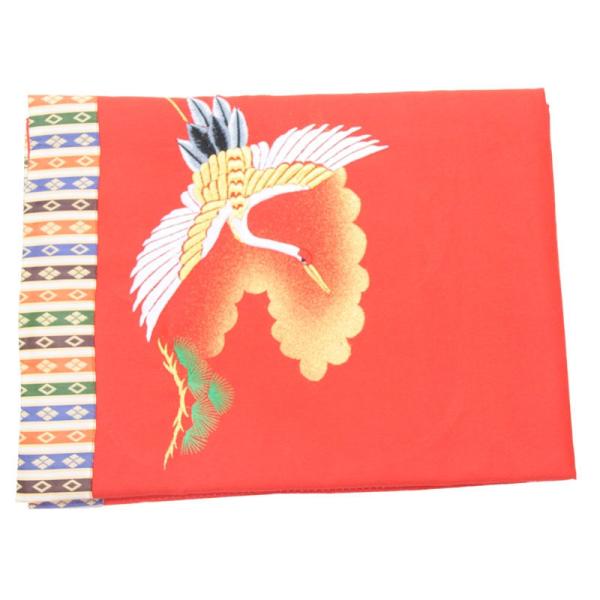 5000円以上お買上で北海道・沖縄・離島を除き国内送料無料(運賃弊社負担）アウトレット品。見本使用、展示品です。アウトレット品 三月毛せん 雛人形用 35×7 メルトン 鶴刺繍入り 繧繝付き 赤毛氈 七段用 幅125cm (22a-ya-2...