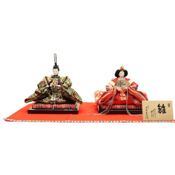 アウトレット品。見本使用、展示品です。アウトレット品 雛人形 親王単品 人形のみ 八番親王 花もも 赤毛せん・親王台付き (24a-ya-0112) インテリア ディスプレイ 見切処分品