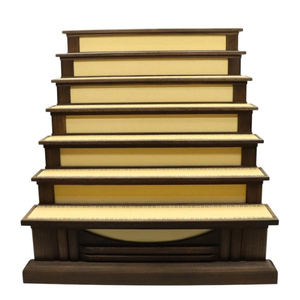 アウトレット品。見本使用、展示品です。アウトレット品 雛人形 台単品 40号 七段飾り台 月光 焼桐 幅117cm (25a-ya-0427) インテリア ディスプレイ 見切処分品