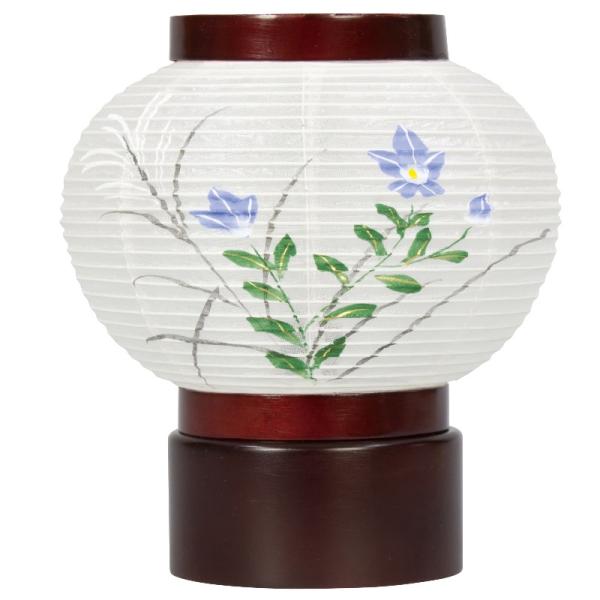 盆提灯 八女提灯 創作提灯 花しおり シンシア絹二重絵入 高さ14cm （P12)(8720-04497) 置き提灯 LED電池式 初盆 お盆和室にも洋室にもマッチする現代風の創作提灯です。ミニサイズでコンパクトにお飾りいただけます。コンパクト