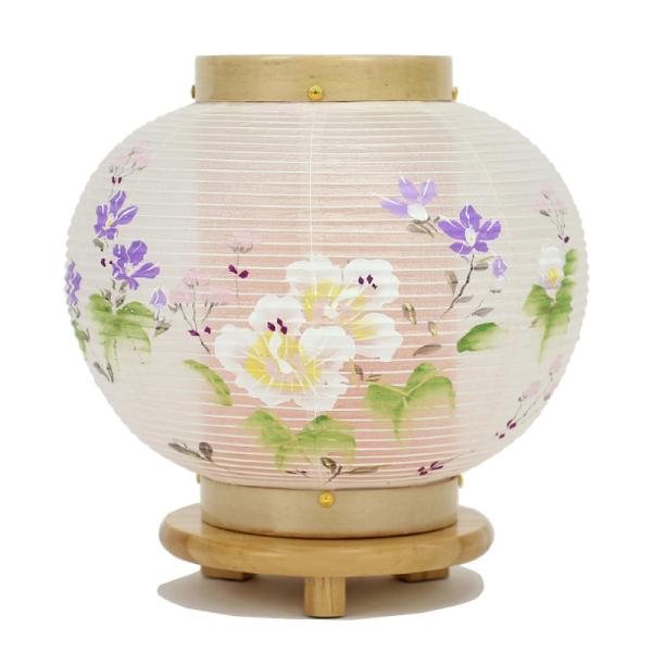 盆提灯 八女提灯 創作提灯 花しおり ぷちあかり 絹二重絵入  高さ20cm （P12)(8720-06502c) 置き提灯 電気コード式 初盆 お盆和室にも洋室にもマッチする現代風の創作提灯です。お盆以外でもインテリア灯としてお飾りくださ...