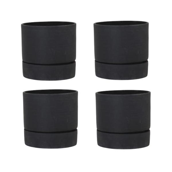 花・観葉植物用ポット エルミ 11 K Polystone POT （4個入り） 18027 底穴あり 受皿付き （代引き不可） 小型ポット FARM (p109)【代引き不可】　おしゃれで素敵なポット。お部屋のインテリアにガーデニングに。