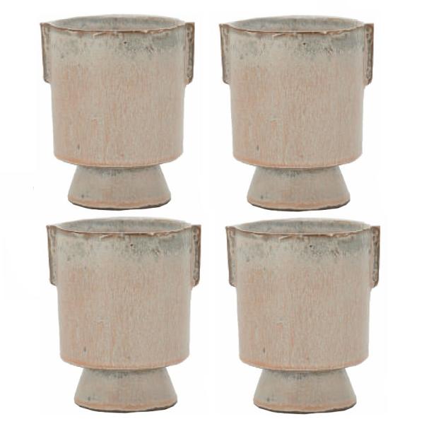 花・観葉植物用ポット テルエス 14 EA Ceramic POT （4個入り） 26003 底穴なし 鉢タイプ （代引き不可） ミニ鉢カバー FARM (p83)【代引き不可】　スタイリッシュでモダンな鉢カバー、お部屋のインテリアに