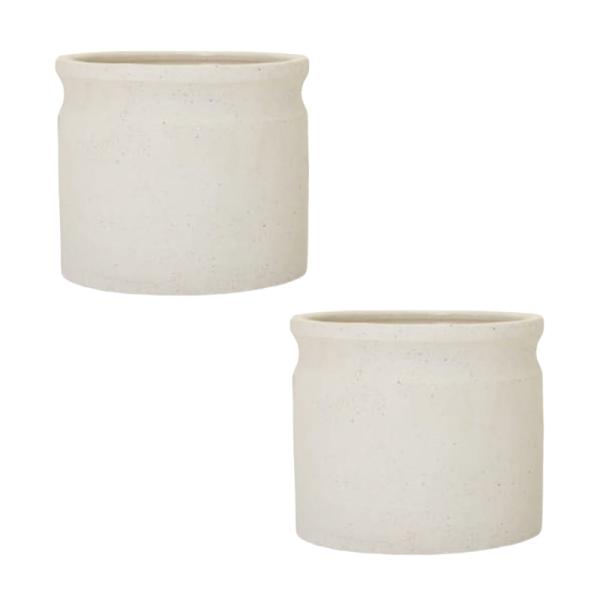 花・観葉植物用ポット ミルヤ 20 W Ceramic POT （2個入り） 34108 底穴なし 鉢タイプ （代引き不可） 大型鉢カバー FARM (p43)【代引き不可】　スタイリッシュでモダンな鉢カバー、お部屋のインテリアに