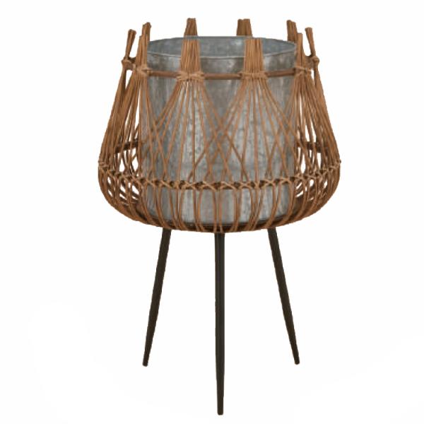 花・観葉植物用ポット バンブーポットスタンド アン BASKET （1個入り） 43021 底穴なし ジンクインナーポット付属 MIRAKANA スタンド鉢カバー インテリア ディスプレイ お洒落 代引き不可【MIRAKANA】花・観葉植物...