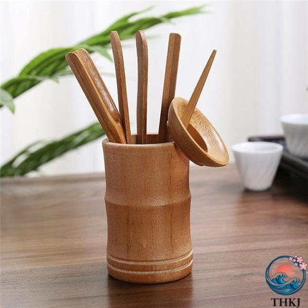 竹製【茶器?茶道具】6点セット　竹製 お茶道具　六君子 ゴンフー茶 アクセサリー セット 中国茶道の流儀 竹茶道具 茶杓 茶たく 軽量 カンフー茶 茶具 旅行 旅行