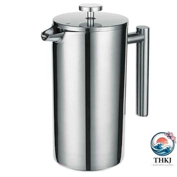 フレンチプレス304ステンレス鋼サーマルコーヒーメーカーティーメーカー800ML3フィルター火傷防止ハンドル防錆コーヒープレス
