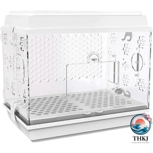 材質：アクリルサイズ：47*30*42.5cm【セット】ケージ本体、自動給餌器x1、自動給水器x1、止まり木x2、はしごx1などで構成されています。簡単分離のデザインので、お手入れ時には、取り外し可能なボトムトレー楽に分離できて、スッキリと...