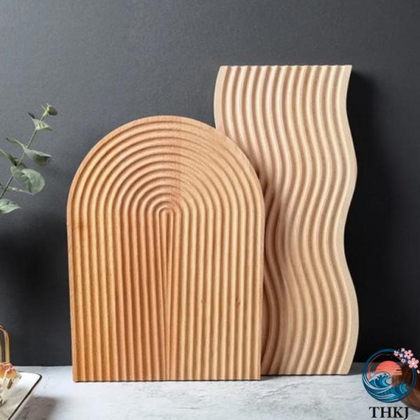 プレート ウェーブ型 北欧 おしゃれ カッティングボード 誕生日 キッチン 撮影 波 アーチ 韓国 ボード トレイ カフェ ディスプレイ かわいい 木製 ウッドトレイ