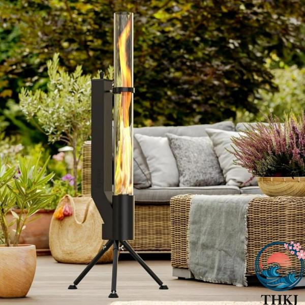 ? 木質ペレットパティオヒーター：環境に優しく効率的な燃料である木質ペレットを使用したパティオヒーター。ホッパーの容量は2.8kgで、アウトドアで2時間以上の連続暖房が可能です? 屋外での使用に適した多用途で洗練されたデザイン：モダンな暖炉...