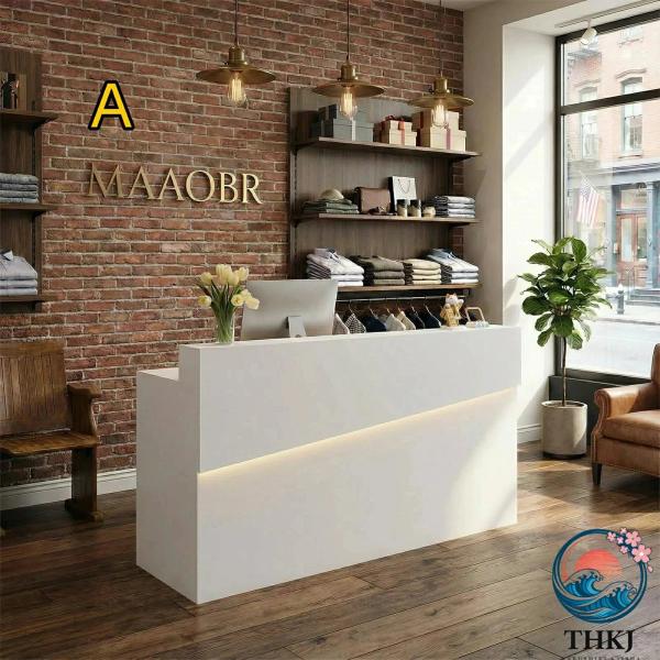 ? 大容量収納スペース：受付カウンターはモジュール式設計を採用し、引き出し、オープンシェルフ、密閉キャビネットを完璧に組み合わせることで、様々なアイテムの収納ニーズに対応し、チェックアウトエリアを整理整頓し、作業効率を向上させます。? 広々...