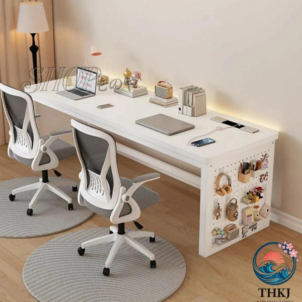 ? 【デスクトップデザイン】：横幅100/120/140/160/180cmは、仕事やゲームも快適に行えるサイズです。学習テーブルはデスクトップ構造を採用しており、キーボード、本、文房具、その他のアイテムを保管するための追加の収納スペースを...