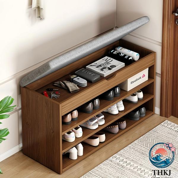 ? 【商品仕様]】サイズ：長さ80cm×幅30cm×高さ51cm 3段 この玄関ベンチは簡単な組み立て式なので、女性でも簡単に取り付けができます。取扱説明書が付属しています。初めての方でも短時間で設置できます。? 【大容量の収納スペース】3...