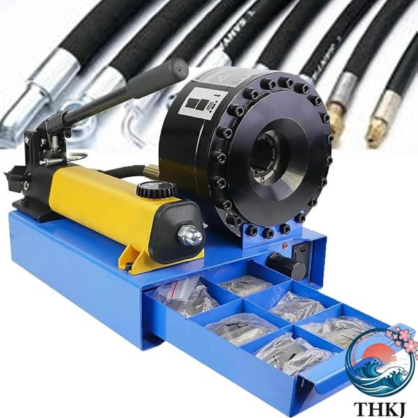 油圧ホース クリンパー、7 セットのダイス付きハンドヘルド油圧ホース クリンピング ツール、圧着範囲 6-25mm、掘削機、自動車、農業機械、パイプライン用手動収縮機? ?【ホース圧着工具】ホース圧着工具、7セットのダイス付き、ホースサイズ...