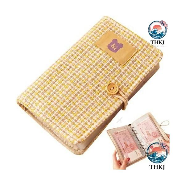 Seiunn お金管理バインダー 貯金ファイル  家計簿 袋分け お札 貯金箱 手帳 大容量 リフィル可能 多機能 現金管理 予算管理 領収書入れ 保険証入れ 伝票 会計票 名刺 クレジットカード (A6 6穴)【20ページ大容量】20枚の...