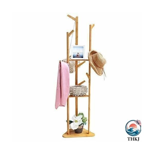 ポールハンガー コートハンガー スリム ポールスタンド かばん//洋服掛け 木製 北欧 アンティーク 頑丈