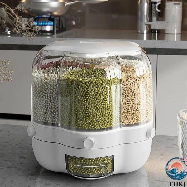 米びつ 密閉 ライスディスペンサー お米ケース お米入れ ドライフードディスペンサー 米入れ お米ケース 360度回転可能  おしゃれ  ライスボックス 密閉 防湿