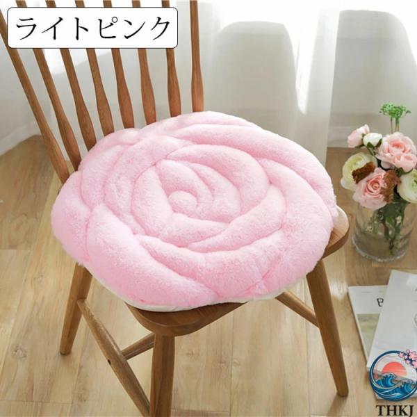 45*45cm チェアパッド マット もこもこ フロアクッション 座布団 おしゃれ 北欧風 バラの形 クッション チェアマット 低反発 円形 椅子用 座布団 ダイニングチェ