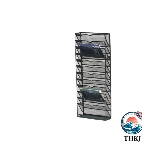 壁掛けファイルラック 5/8/12段 卓上収納ラック 書類棚 ファイルラック 書類トレー メッシュメタル レタートレイ 壁掛け書類ラック 多機能 新聞/雑誌/A4ファイル