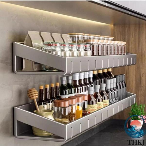 物置棚 パンチフリー 壁掛け式置物棚 調味料ラック 銃灰 壁収納棚 家庭用 キッチン