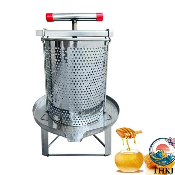 【蜂蜜分離器の素材】蜂蜜分離器 201 ステンレス鋼製、シームレスに溶接され、滑らかなエッジ、手を切らず、頑丈で耐久性があり、防錆性と耐摩耗性があり、お手入れが簡単です。【蜜を絞り器仕様】蜜を絞り器全高は52cm、ネットバケツの直径は約23...