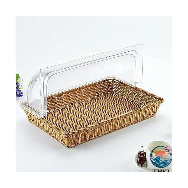 1.素材：模造籐織り2.サイズ：42*28*26cm、53*33*29cm3.果物やパンなどの食材入れとしては勿論、キッチンツールや調味料などの雑貨の収納にもピッタリです。様々な用途に使えます。4.プラスチック素材を編んで作りましたし、水に...