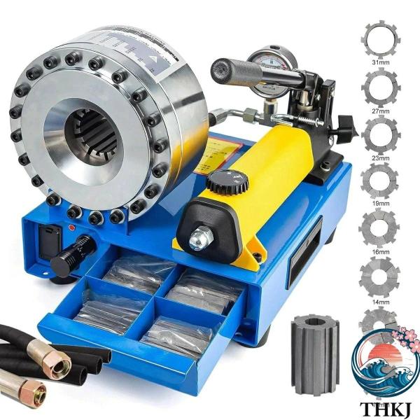 ? 【複数のサイズ】油圧ホース圧着工具、8つのダイスを装備。モールドサイズ範囲：10/12/14/16/19/23/27/30mm、最大開口部（モールドなし）：（48mm）。100R7〜100R2のデュアルコアホースに適合します。精密圧着：...