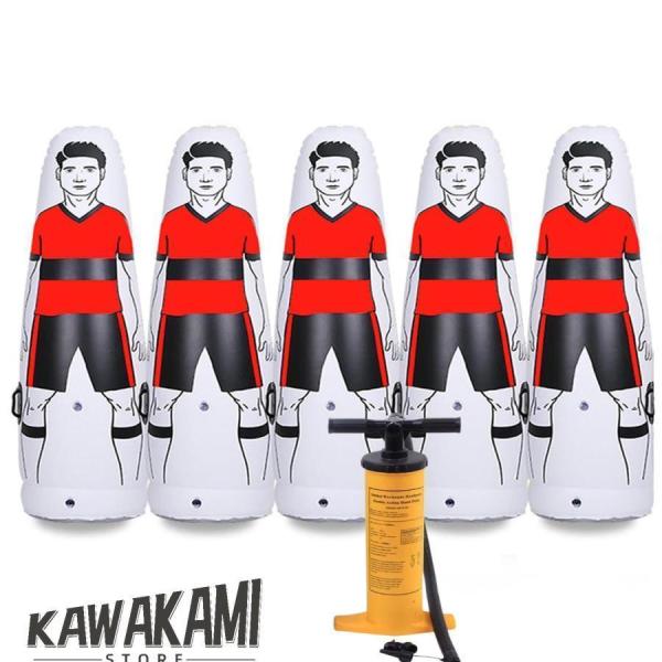 ?【フリーキックレベルがアップ】フリーキックの練習の壁として、ゴール前にダミー人形を並べることで練習ができるトレーニング機器です。ボールが当たっても、ダミー人形が起き上がりこぶしのように立ち上がってくるので、中断することなく連続して練習する...