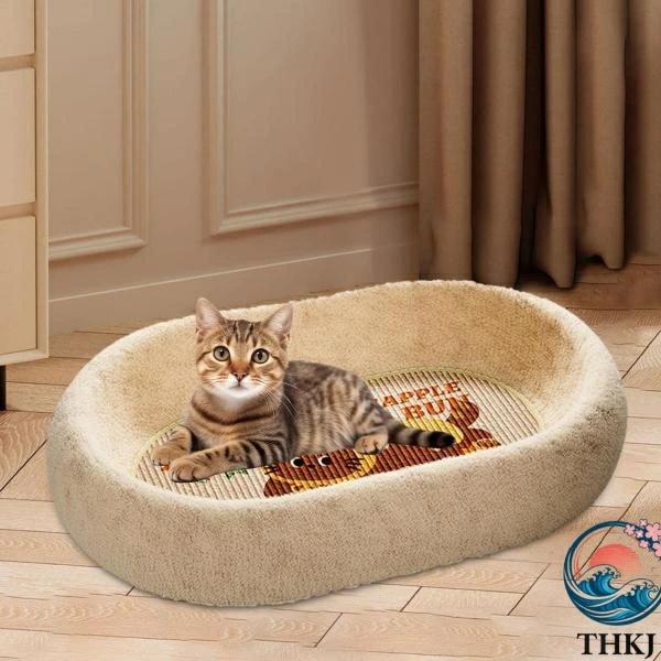 猫用爪とぎパッド ボウル 多目的サイザル麻ラウンジベッド オーバルキャットスクラッチ 子猫との交流 遊び 屋外 屋内用
