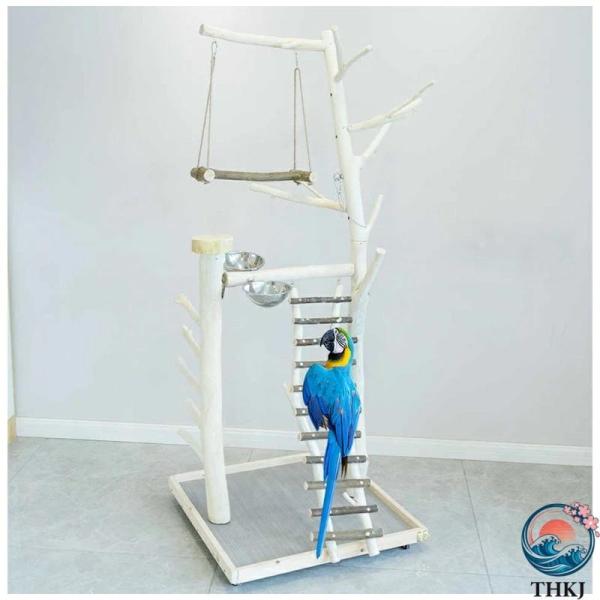 ? 大型オウムスタンド：製品サイズは150×60×60cmで、様々なサイズのオウムに適しています。例えば、大型コンゴウインコ、ヨウム、小型セキセイインコ、ラブバードなどです。 ? お手入れと移動が簡単：底部の木製シャーシは片側から開閉できる...