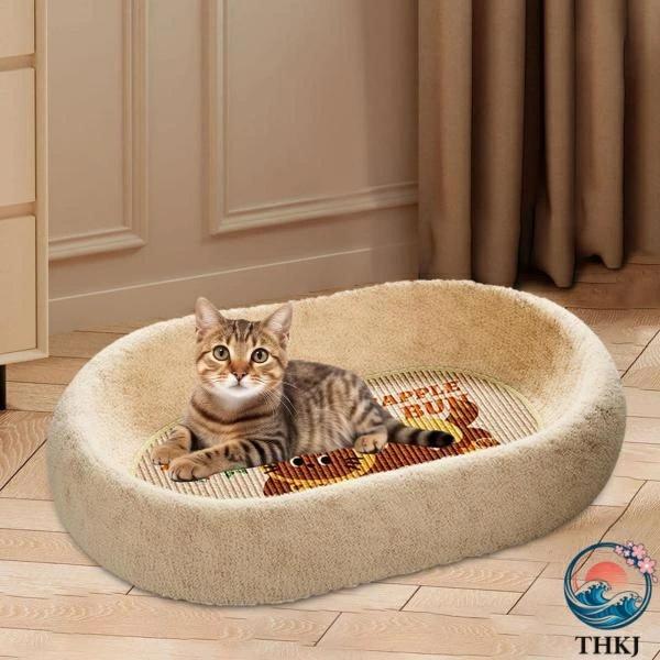 猫用爪とぎパッド ボウル 多目的サイザル麻ラウンジベッド オーバルキャットスクラッチ 子猫との交流 遊び 屋外 屋内用
