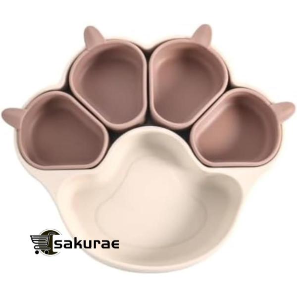 安全素材：使用しているシリコンは、食品衛生級の高品質素材で作られており、無毒無臭、耐熱性・耐冷性に優れ、子供の健康を守ります。可愛いデザイン：猫の爪をイメージした独特なデザインは、子供たちの注目を集め、食事を楽しむ気分を作り上げます。可拆卸...