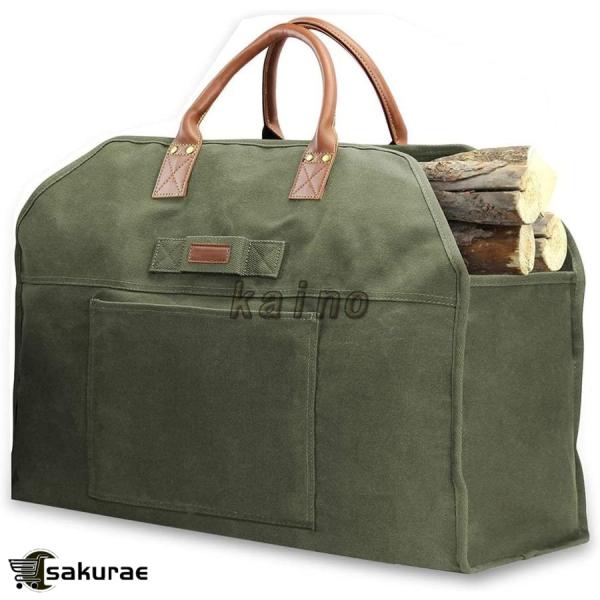 【帆布製＆防水】ワックスキャンバス生地で、耐負荷の上非常に丈夫です。さらに特殊技術を採用しており、防水機能も付き、少し濡れた地面に置きても心配ありませんん。優れた撥水性と耐久性で、使っていくごとに変わっていく風合いが楽しめる綿帆布 防水バッ...