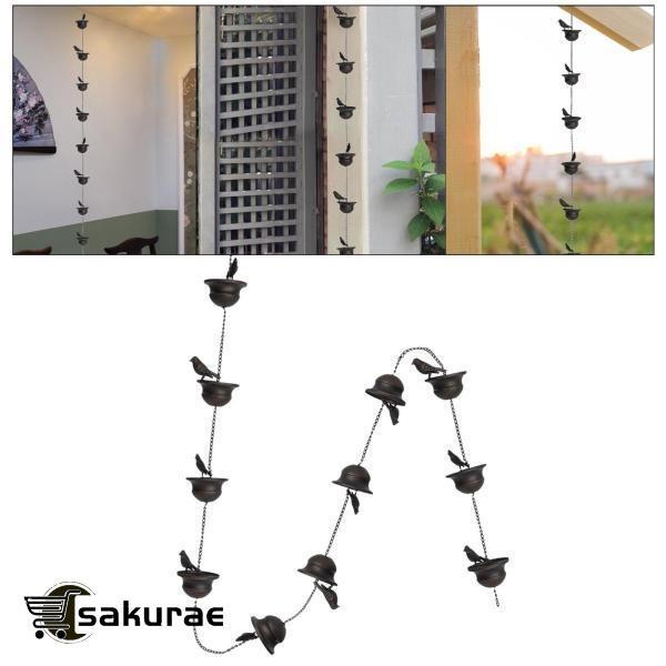 説明:[クリエイティブなデザイン]: 屋外レインチェーンは鳥.金属チェーン.金属カップで構成されており.水がチェーンを通ってカップから地面に流れることができ.機能的で装飾的です.[高品質素材]: 雨樋チェーンは高品質の鉄素材で作られており....