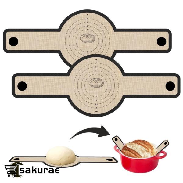 ?【ロングハンドルデザイン】オーブンで使用するシリコーンブレッドスリングは、両サイドに適度な長さのハンドルが付いています。このデザインは、やけどを避け、手を保護しながら、完成品を簡単に取り出すことができます。?【こびりつきにくく、お手入れも...