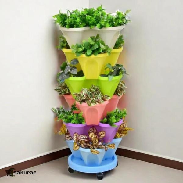 【高品質の素材】: プレミアムポリプロピレンから作られた積み重ね可能なプランターは、特別な耐久性を保証し、日常の摩耗や損傷に耐性があります。屋内および屋外のガーデニング向けに設計されたこのプランターは、持続的で頑丈なパフォーマンスを約束しま...