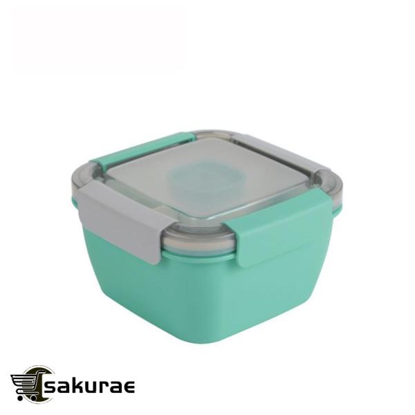 サラダランチコンテナ サラダ 弁当箱 サラダドレッシングコンテナ サラダトッピング スナック ランチボックス お弁当 外出用 サラダボウル 3つのコンパートメン
