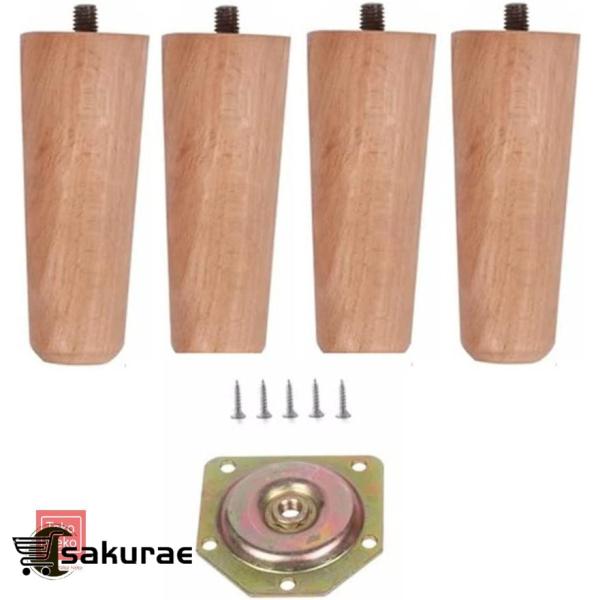 ? 品質：無垢材の家具の脚は、高品質のブナ材でできており、手作業で磨かれています。表面は滑らかで、ひび割れやホルムアルデヒドはなく、美しく耐久性があり、透明で繊細な質感で、装飾が簡単です。? より良い選択：私たちの家具の足は、美しい外観の1...