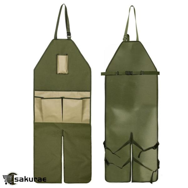 農作業用 園芸用 エプロン 草刈用エプロン エプロン 作業用 草刈り エプロン 園芸 サロペット ガーデニング 家庭菜園 6つのポケット付き 前掛け 丈夫 ずっと使