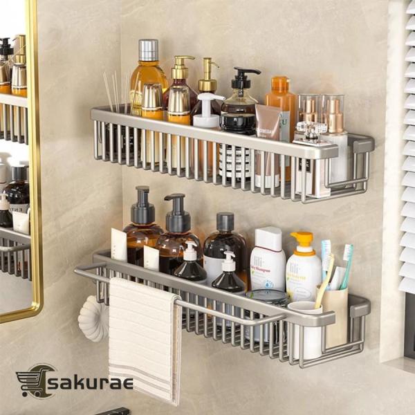 物置棚 かべ掛け パンチフリー 浴室物置棚 洗面台 壁収納棚 トイレ