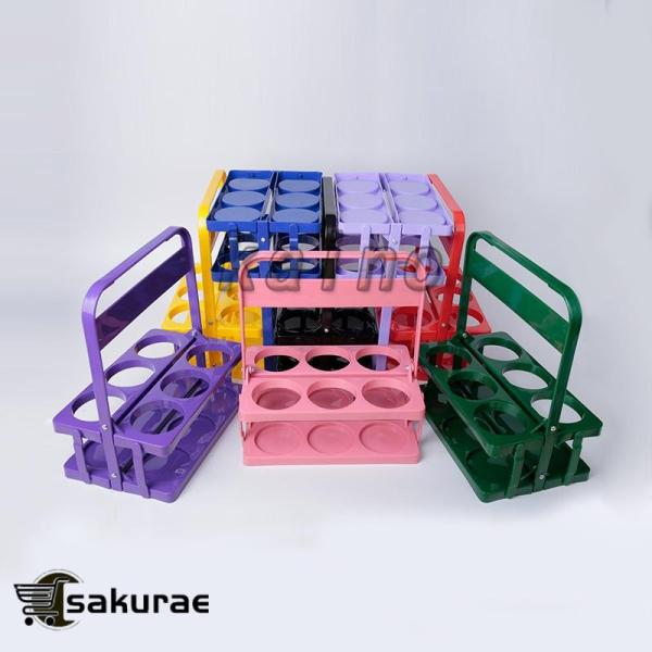 配送キャリア：プラスチック製のドリンクラックは折りたたみ可能なデザインを採用しており、スペースをとらずに持ち運びや保管が簡単です。カーゴラック：ボトルバスケットの内側はボトルやカップを固定し、持ち運び中の衝撃や揺れを防ぐように設計されていま...