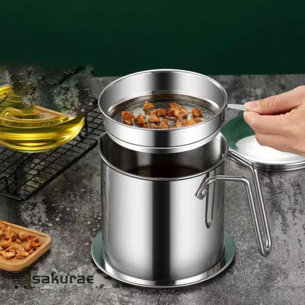 商品名:オイルポット ステンレス オイル オシャレ 油こし器 油 キッチン用品 フィルター 油ろ過器 油濾過器 油処理 台所用品 取っ手付き 油ポット 油処理用品 油こし                            商品説明:オイ...