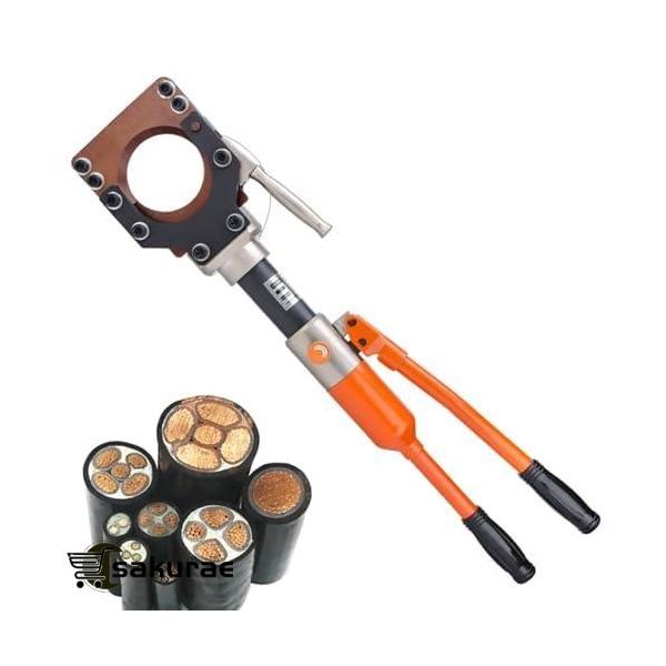 【高品質・安全】油圧式ワイヤーカッターは、合金ハウジングと垂直ゴムハンドルを備えています。独自の安全弁スイッチにより、圧力解放時に簡単に締め付け（ON）と締め付け（OFF）を切り替えることができます。【素早い切断】熱処理されたバネ鋼製の刃は...