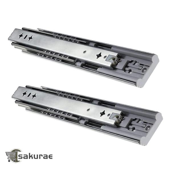 横付 スライドレール 350 800 Mm 引き出しスライド、ソフトクローズ対応、3段引 完全な拡張ボールベア伸縮式 引き出しスライドレール、棚スライドレール、食器棚