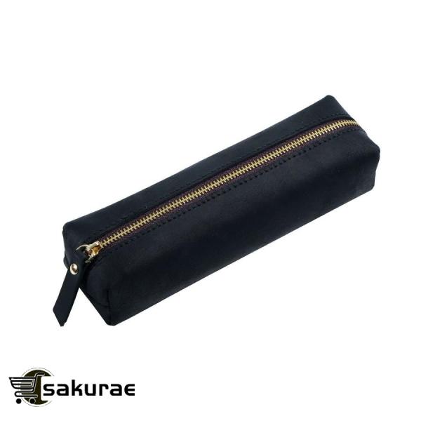 製品名称：牛革収納ペンケース 製品材質：頭層牛革狂馬皮 寸法情報：縦180 mm幅55 mm*高さ45 mm 包装重量：約55グラムOPP袋包装収納容量：実測で15-20本の普通ペンを収納でき、長さ180 mm以内に入れる。革が柔らかく、ま...