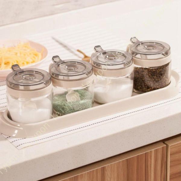 商品の説明Aサイズ（3個セット）：約28×12×10cmBサイズ（4個セット）：約37.5×12×10cm【台座とスプーンをプレゼント】色：ベージュ材質：PS+ガラス1.環境保護と無味。 2.独立したパッケージ、個別の保管。 3.小さい密度...