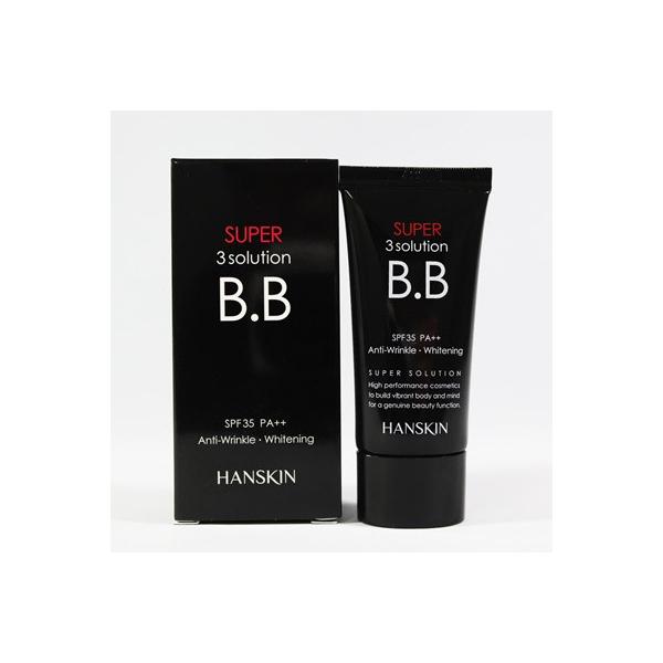 商品詳細商品名：ハンスキンスーパー3ソリューションBBクリーム内容量：30g商品説明BBクリームシェア No.1！ 韓国No.1ブランドのハンスキンから新製品のご紹介です！ テカらず、長時間お肌の欠点をカバー！ SPF35/PA++で紫外線...