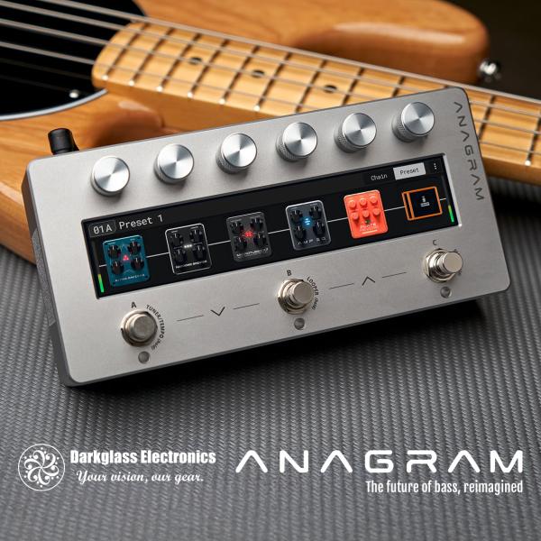 Anagramは、トーン形成の概念を一新するマルチエフェクト・プラットフォームです。超低レイテンシー、広範なカスタマイズ性、Darkglassエコシステムとのシームレスな統合により、スタジオでもステージでも高いパフォーマンスを発揮します。直...