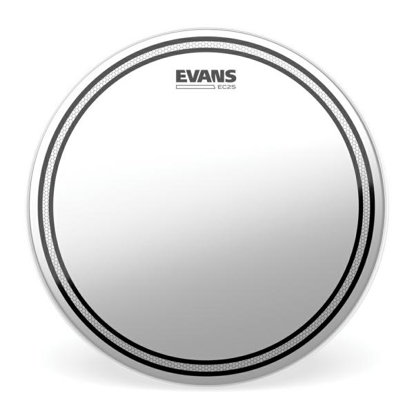 About EVANS EC2S Clear / Frosted DrumheadEC2はダイナミックレンジが広く、G2同様にタム用ヘッドとして非常に人気の高いモデルです。EC2にはEVANS独自のサウンド・シェイピング・テクノロジー(SS...