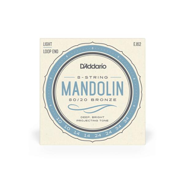 D'Addario マンドリン弦 80/20 BRONZE Light EJ62Set Mandolin 80/20 Bronze Light 10-34ゲージ：.010/.010 , .014/.014 , .024/.024 , .03...